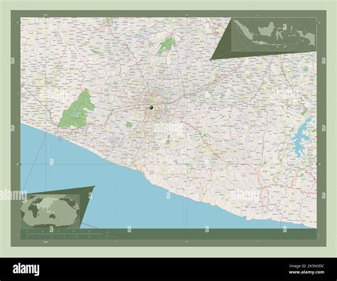 Yogyakarta Special Region Of Indonesia Open Street Map Corner Auxiliary Location Maps Stock