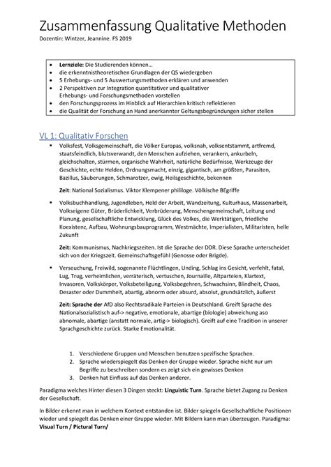 Zusammenfassung Qualitative Methoden Warning Tt Undefined Function 32 Warning Tt