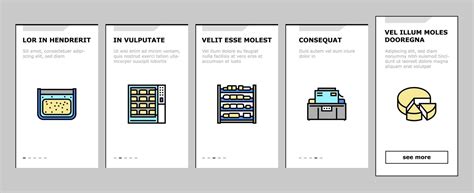 Cheese Production Onboarding Icons Set Vector 9870785 Vector Art At Vecteezy