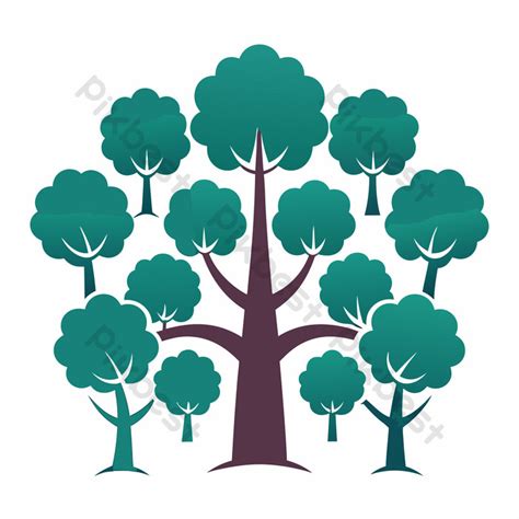 Collection Of Green Tree Vector Icons Isolated On White Background PNG Images EPS Free