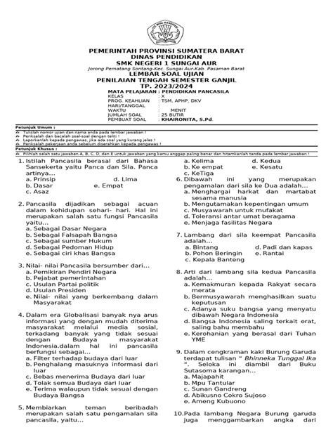 Pendidikan Pancasila X Edit Copy Pdf