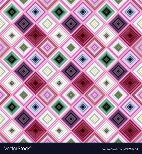 Colorful Geometrical Diagonal Square Mosaic Tile Vector Image