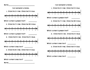 Comparing Numbers Using A Number Line By Casey S Cosmic Creations