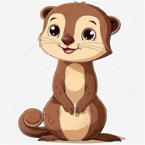 Personaje De Dibujos Animados Lindo Hurón Aislado Png Dibujos Animales