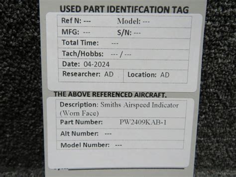 Pw2409kab 1 Smiths Airspeed Indicator Gauge Worn Face