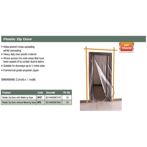 Dta Plastic Door Protector Zip Up With Tape Bandb Hardware