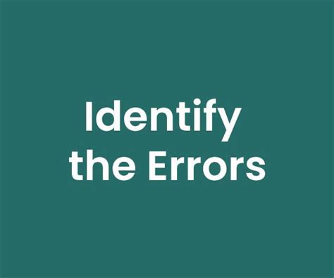 Identify The Errors English Questions And Answers Identify The