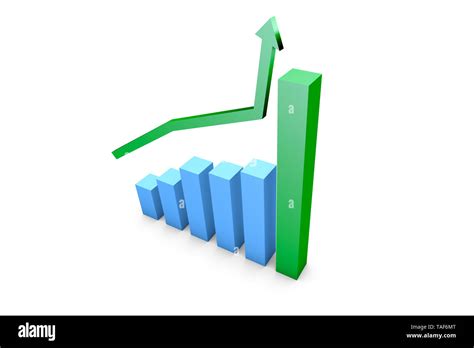 3d rendering front view of business statistic increasing graph chart