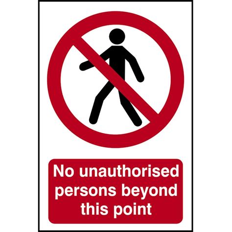 Scan No Unauthorised Persons Beyond This Point Sign Safety And Warning