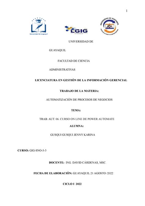 TRAB AUT Curso ON LINE Automatización DE Procesos DE Negocio CON Power Automate