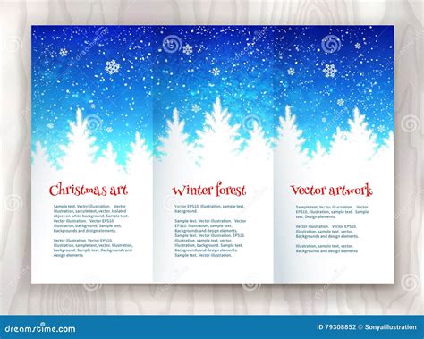 Christmas Leaflet Design Template Stock Vector Illustration Of