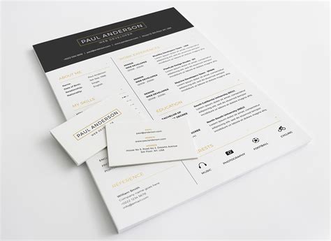 Free Resume Template Behance