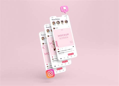Instagram Social Media Interface Mockup Kostenlose Psd Vorlagen
