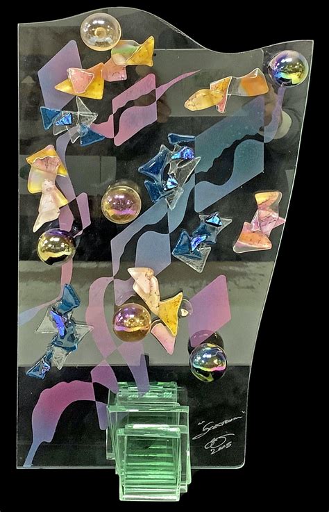 Lot Artist Signed Abstract Art Glass Sculpture