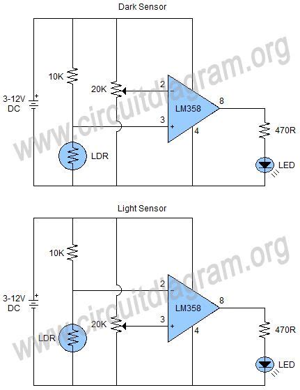Light Dark Sensor Using LM IC Electronics Projects Diy Light In The Dark Electronics Projects