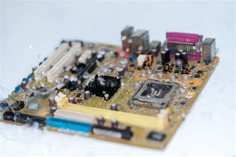 Close Up Of Electronics Circuit Board A Mainboard Main Board Cpu Motherboard Logic Board System