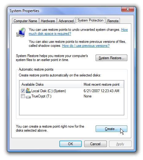 Create A Restore Point For Windows Or Vista S System Restore