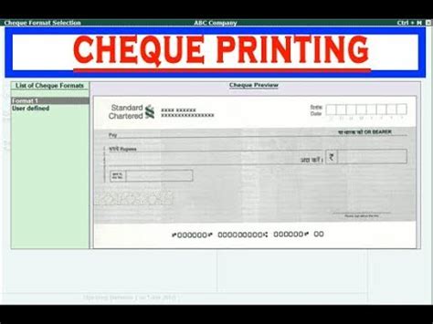 How to Configure Cheque Printing in Tally ERP.9 - YouTube