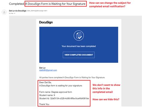 Docusignapi Is There A Way We Can Customize Email For Each Docusign Notification Event