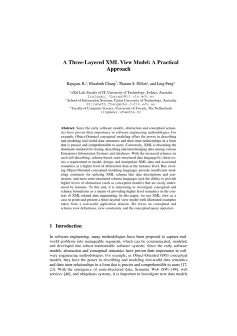 Pdf A Three Layered Xml View Model A Practical Approach