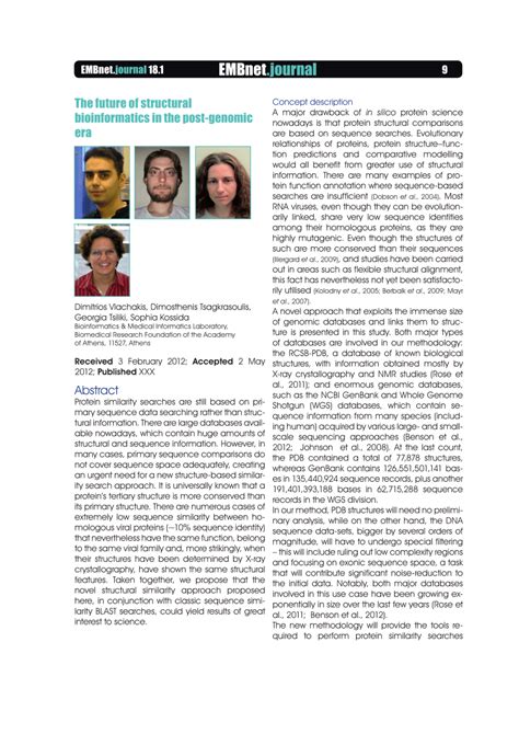 Pdf The Future Of Structural Bioinformatics In The Post Genomic Era
