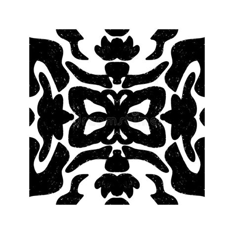 Intricate Black Symmetrical Shape Tile Grunge Texture Stylized Texture