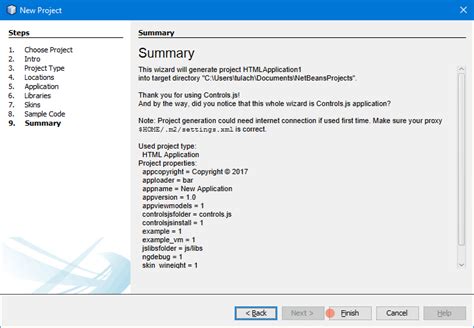 Controlsjs How To Create A New Project In Netbeans Ide