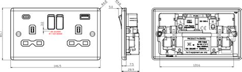 A G SP Switched Socket With Dual USB A C V DC A Shared Matt Black With Black Insert
