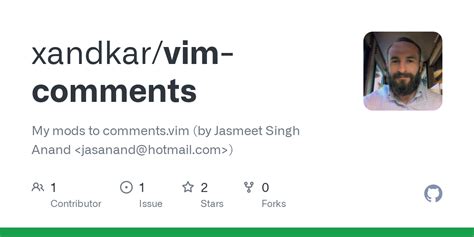 GitHub Xandkar Vim Comments My Mods To Comments Vim By Jasmeet Singh Anand