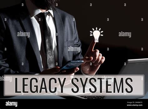Writing Displaying Text Legacy Systems Concept Meaning Old Method Technology Computer System Or