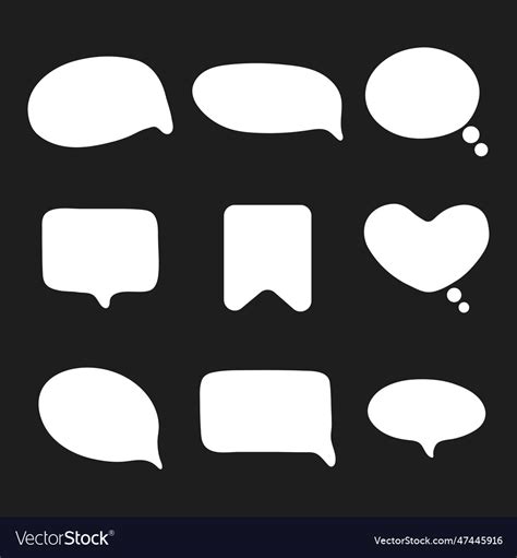 Set Of Speak Bubble Text Chatting Box Message Vector Image