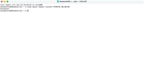 Macos Venturaで起動、シャットダウン、再起動のスケジュールを設定する方法