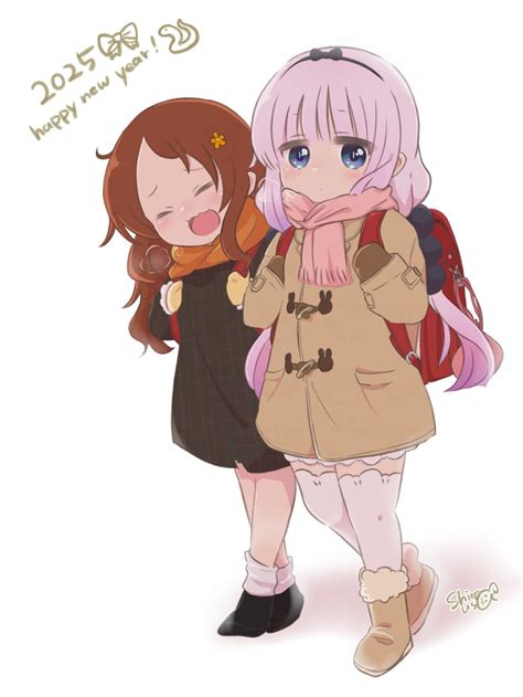 Kanna Kamui And Saikawa Riko Kobayashi San Chi No Maidragon Drawn By