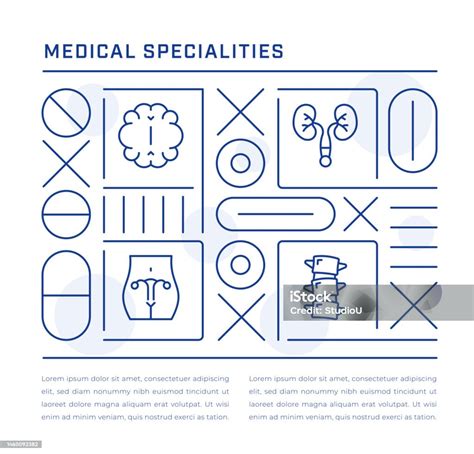 의료 전문 분야 웹 배너 디자인 신경과 비뇨기과 산부인과 정형 외과 라인 아이콘 X 레이에 대한 스톡 벡터 아트 및 기타 이미지 X 레이 건강 검진 건강 진단