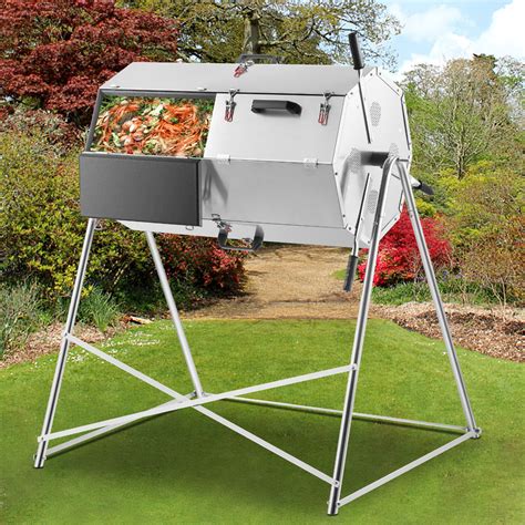 Compost Tumbler 71 Us Gallons Rustproof Stainless Steel Dual Chamber