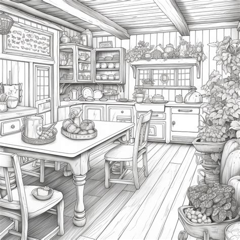 Kitchen Table Drawing At Maria Couch Blog