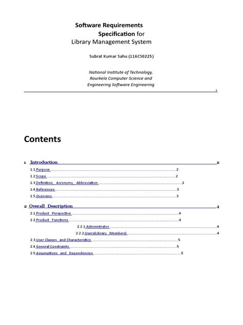 Library Management System Srs Download Free Pdf Libraries Databases