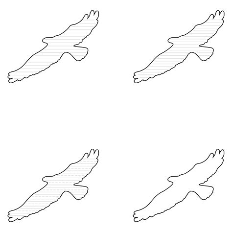 Eagle In Flight Shaped Writing Template Free Printable Papercraft Templates