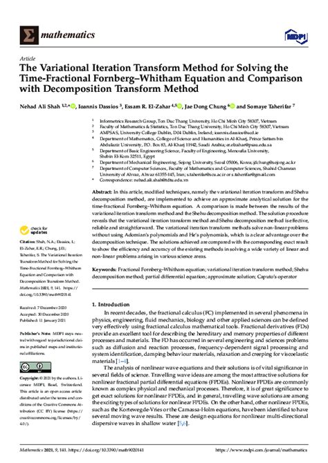 Pdf Variational Iteration Method For Time Fractional Pdes