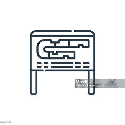 박물관 개념에서 지도 아이콘 벡터 맵 편집 가능한 스트로크의 얇은 선 그림입니다 웹 및 모바일 앱 로고 인쇄 미디어에 사용할