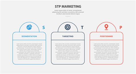 Stp 마케팅 인포그래픽 개요 스타일 3포인트 템플릿 크리에이티브 테이블 슬라이드 프리젠테이션을 위한 반원 헤더 개념에 대한 스톡 벡터 아트 및 기타 이미지 Istock
