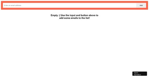 React Exercise Email List Solved Codesandbox