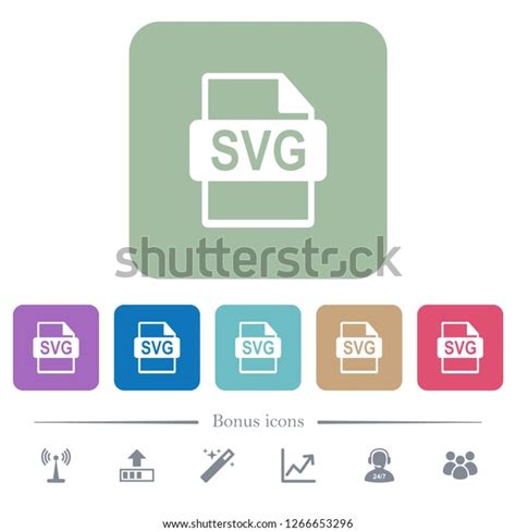 SVG File Format White Flat Icons On Color Rounded Square Backgrounds Bonus Icons Included