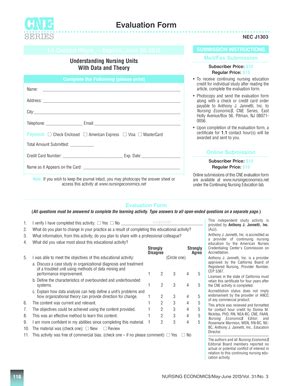 Nursing Continuing Education Evaluation Form Blank Fillable Template