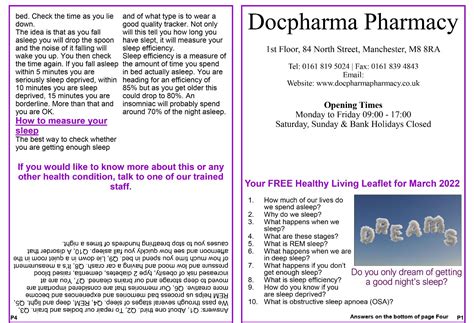 Your Free Healthy Living Leaflet For March 2022 Docpharma Pharmacy