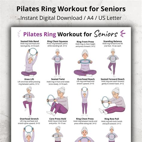 Pilates Ring Workout For Seniors Poster Seated Pilates Ring Full Body
