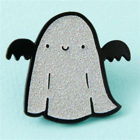 Sparkle Ghost Enamel Pin Punky Pins Outer Layer