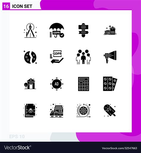 Modern Set Solid Glyphs And Symbols Royalty Free Vector