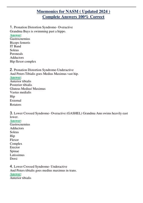 Mnemonics For Nasm Updated 2024 Complete Answers 100 Correct