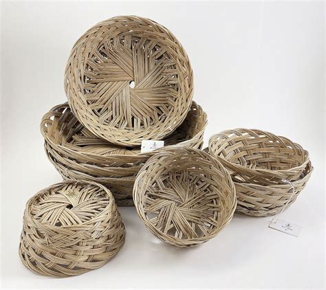 Handmade Philippine Coco Midrib Round Baskets Bread Food Floral Etsy